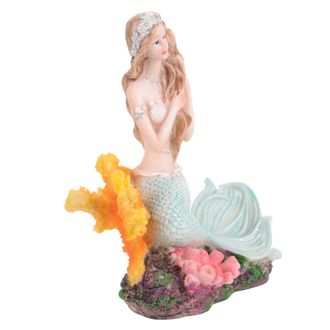 DOITOOL Mermaid Statue Dekoration Aus Widerstandsfähigem Harz Kreatives Meerjungfrauen Ornament Für Aquarium Und Tischdekoration Farbenfrohes Und Stilvolles W