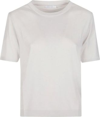 Patrizia Pepe Femme, Tops, Blanc, Taille: 40 FR Plain T-shirt
