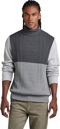 G-Star G-Star Homme Pull en maille Cable Color Block Loose Turtle, Multicolore (lt shadow htr/medium grey htr/grey htr D22482-D239-D561), L