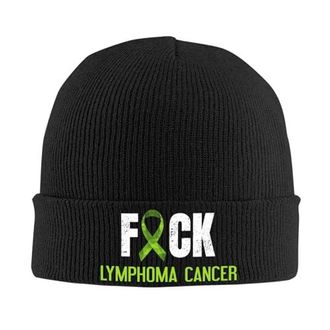 Generic Coupe-Vent Tricot&eacute; Bonnet, Ruban Vert &laquo; Fuck Lymphoma &raquo;, Classique Chapeau dhiver Tricot&eacute;, Tricoter Chapeau pour Sports, Adultes, Cyclisme