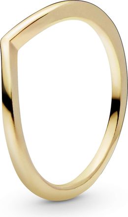 Pandora Polierter Wishbone-Ring aus 14 Karat vergoldeter Metalllegierung Timeless Kollektion mit Zirkonia- kombinierbar Timeless Schmuck - Größe: 56
