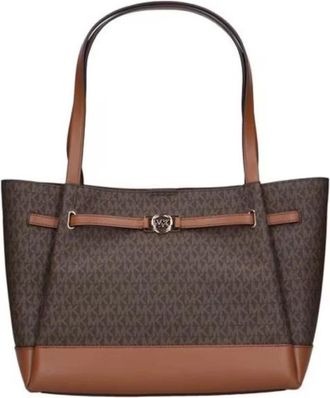 Michael Kors Femme, Sacs, Brun, Taille: ONE Size Reed Large Signature Logo Tote
