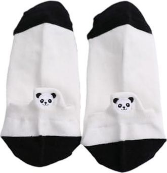 Generico 5 paires de chaussettes Cartoon Panda, chaussettes de cheville en coton Kawaii pour femme, Color03, 5 pairs