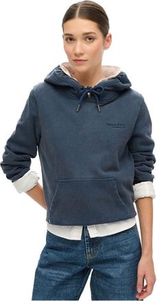 Superdry Damen Leicht aufgerautes Essential Logo Hoodie Kräftiges Marineblau 38