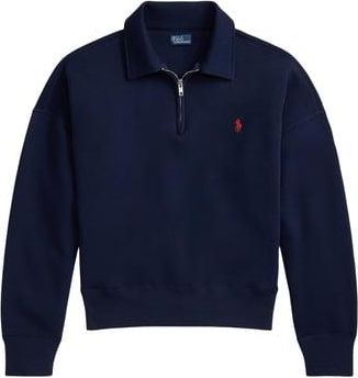 Polo Ralph Lauren Sweatshirt court &agrave; logo brod&eacute; en coton m&eacute;lang&eacute;