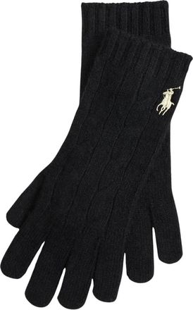Ralph Lauren Femme, Accessoires, Noir, Taille: ONE Size Cable Knit Full-Finger Gloves