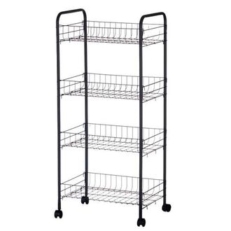 San Ignacio Kinvara Gemüsewagen, 4 Etagen, Metall, Schwarz, Rollen