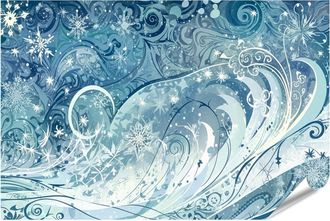 Islandburner Prime Bild Poster Abstrakte Schneeflocken auf Banner Premium Bilder Fotodruck