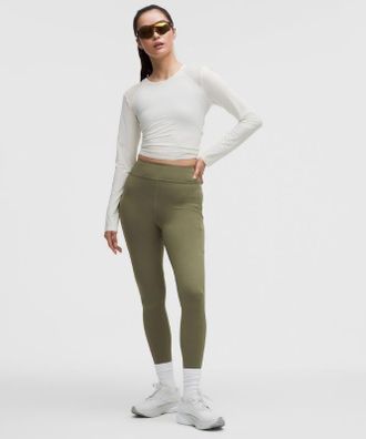 lululemon Fast and Free Leichte Leggings mit hohem Bund Special Edition für Frauen - 64 cm - Größe 10 in Bay Leaf
