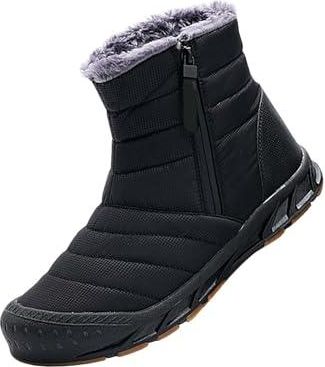 Generic Bottes dhiver pour homme - Doubl&eacute;es - Bottes de neige - Antid&eacute;rapantes - Pour lext&eacute;rieur - Bottines dhiver &agrave; lacets - Chaussures de randonn&eacute;e, Noir, 4