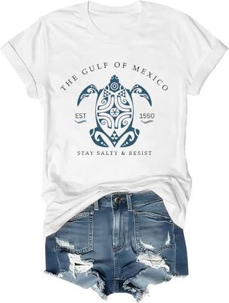 Generic Gulf of Mexico Stay Salty Resistance T-Shirt Gulf of Mexico Shirt Unisexe, blanc, M