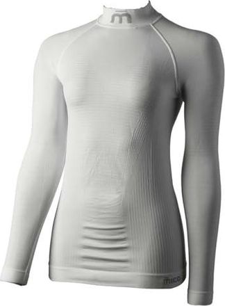 Mico Sport Warm Control Skintech Maillot thermique à manches longues pour femme IN01856, Blanc, Medium