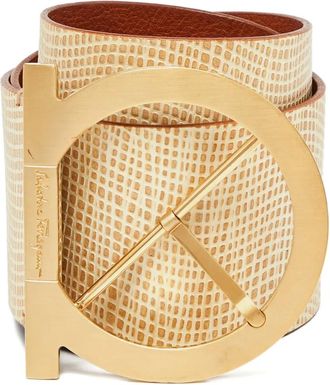 Ferragamo ceinture Gancini - Tons neutres