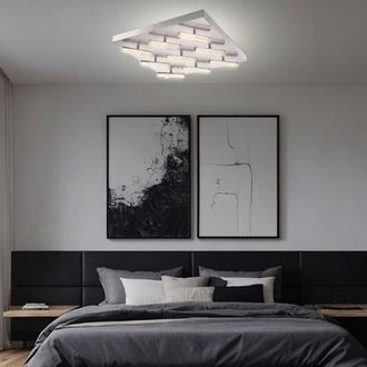 Globo Lighting Deckenlampe Deckenleuchte Wohnzimmerleuchte Schlafzimmerleuchte, 9 Flammig Spots beweglich, Nickel matt satiniert, led 2,9W 1665Lm warmweiß