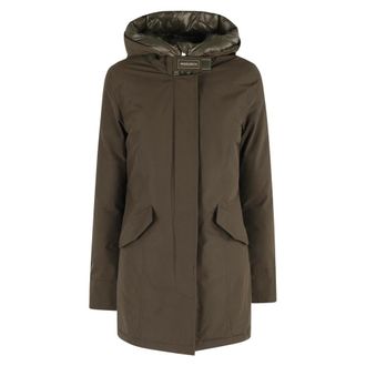 Woolrich Schwarze Arctic Parka Jacke mit Kapuze - - Coats - Damen - Gr&uuml;n - XS