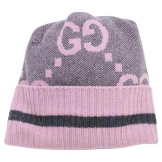 Gucci Pre-owned Vintage Strickm&uuml;tze - - Pre-owned - Damen - Rosa - ONE SIZE