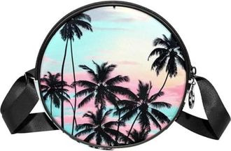 Generic Sac &agrave; bandouli&egrave;re Circle pour femme, petit sac &agrave; bandouli&egrave;re d&eacute;t&eacute; avec fermeture &eacute;clair, bretelles r&eacute;glables, sac &agrave; main rond d&eacute;contract&eacute; pour femmes 