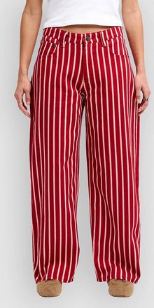 Rvca Lola Stripes Hose brick red
