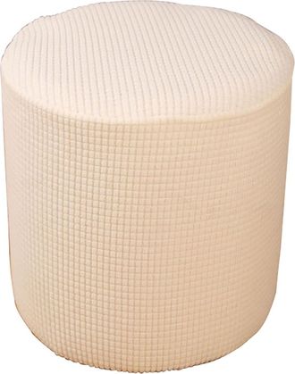 Generic Wasserdichter Schutzhülle Für Ottomane Stretch, Elastische Repose-Pieds Bezug Aus Polyester Spandex, Rutschfester Fußhocker Schonbezug Waschbar(Beige,
