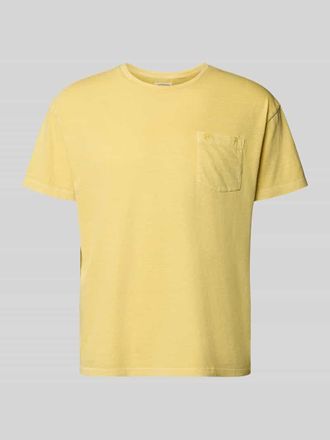 Superdry T-Shirt aus Baumwoll-Leinen-Mix mit Brusttasche