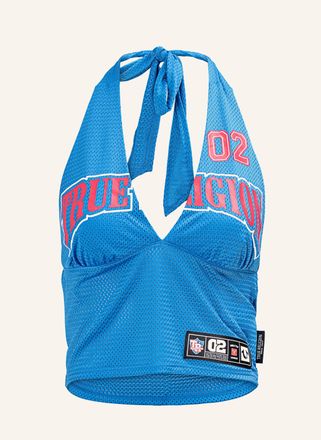True Religion Mesh-Halter Top blau