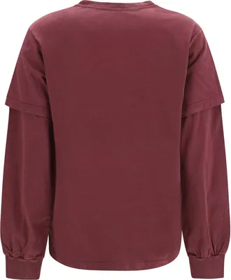 Ganni Future Heavy Long-Sleeve T-Shirt - Red