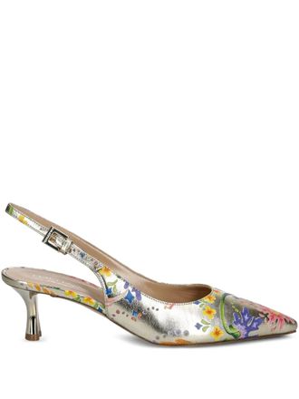 Baldinini escarpins à fleurs - Or