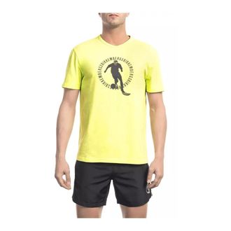 Dirk Bikkembergs Gelbes Baumwoll-T-Shirt mit Frontdruck - - Tops - Herren - Gelb - L