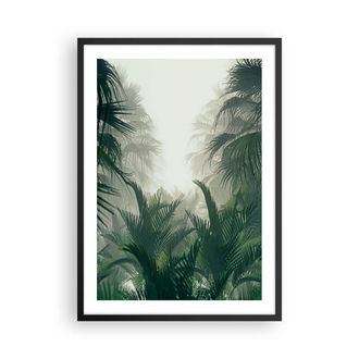 Arttor Wandposter Art Prints 50x70cm Poster Schwarzrahmen Dschungel Bl&auml;tter Palmen K&uuml;che Wanddeko Bild Wand Kunstdruck Deko Wandbilder Dekoration Wohnzimmer 