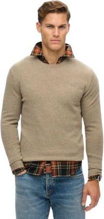 Superdry Essential Slim Fit Crew Jumper Sweater, Marron Clair, XL Homme
