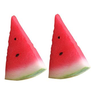 Hemobllo 2 St&uuml;ck Wassermelonenscheiben Deko aus PVC Realistische K&uuml;nstliche Fr&uuml;chte f&uuml;r Wohnkultur Fotorequisiten und Bastelideen