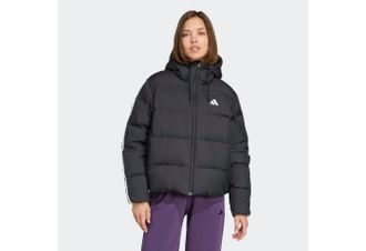 adidas Winterjacke ESSENTIALS CLIMAWARM 3-STREIFEN PUFFER MIT KAPUZE