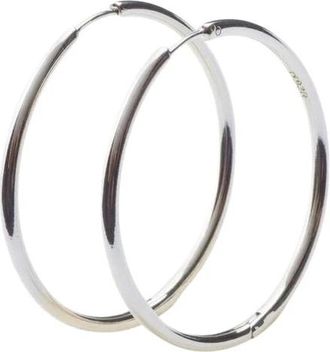 Pandora Moments 40 Mm Charm Hoop Earrings - - Accessories - Damen - Wei&szlig; - ONE SIZE