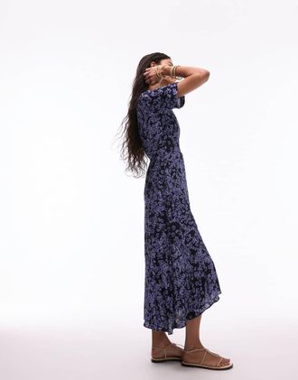 & Other Stories Robe portefeuille longueur mollet &agrave; motif petites fleurs abstrait-Multicolore