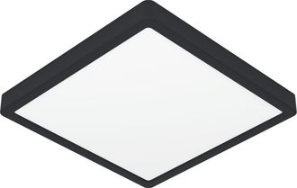 Eglo LED Deckenleuchte Fueva 6, eckige Badezimmer Deckenlampe, Badlampe Decke aus Kunststoff in Schwarz und Weiß, Deckenbeleuchtung warmweiß-kaltweiß, IP44