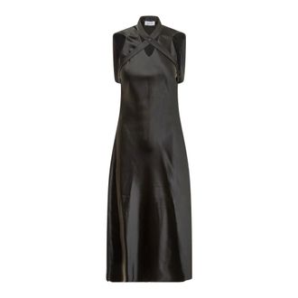 Off-white Femme, Robes, Noir, Taille: 36 FR Robe Satin&eacute;e avec Croix D&eacute;corative