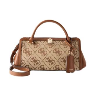 Guess Audrey Logo Small Satchel - - Bags - Damen - Beige - ONE SIZE