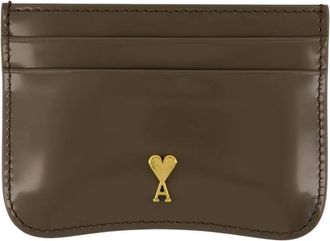 Ami Portemonnaie - Paris Paris Cardholder - Leather - Khaki - Gr. unisize - in Grün - für Damen