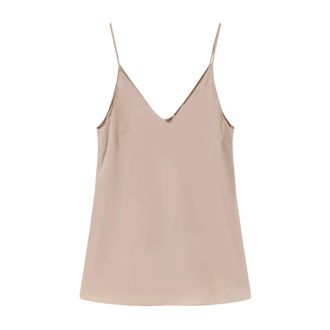Brunello Cucinelli V-neck Seidentop - - Tops - Damen - Beige - L