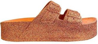 Cacatoès Sandales compensées Femme Caipirinha Glitter Taille 41/42 Couleur Sahara
