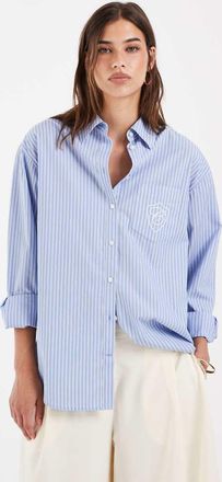 GANT lockeres Oversize-Hemd mit Logo in blauem Streifenmuster