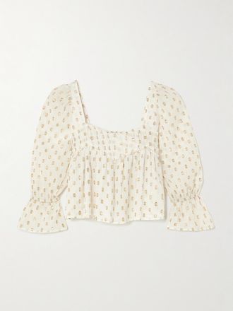 Alix of Bohemia Priya Bluse Aus Gaze Mit Fil Coup&eacute; - Wollwei&szlig;