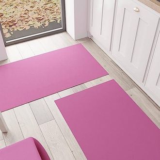 Petti Artigiani Italiani Küchenteppich, Küchenläufer, waschbar, rutschfest, Küchenläufer, einfarbig, 52 x 240 cm, Fuchsia, 100% Made in Italy