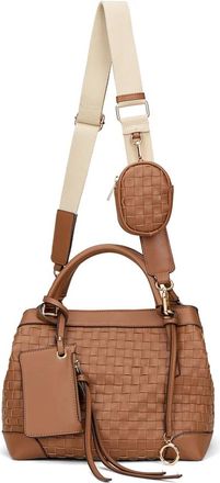 Oltre Femme, Sacs, Brun, Taille: ONE Size Sac Baril Tress&eacute;