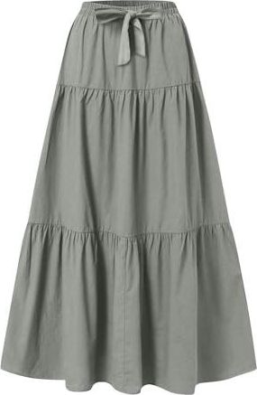 Generic Jupe d&eacute;contract&eacute;e et &eacute;l&eacute;gante pour femme - Couleur unie - Taille &eacute;lastique - Pliss&eacute;e - Argent&eacute;, Vert menthe., XXL