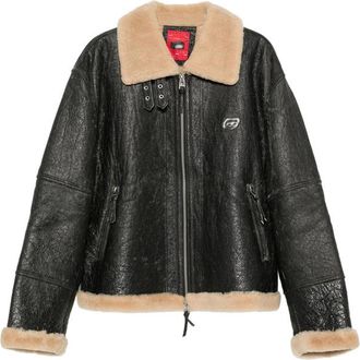 KidSuper Studios Graphic-print Shearling-trim Jacket