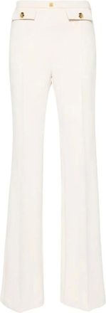 Elisabetta Franchi Femme, Pantalons, Blanc, Taille: 42 FR Wide Pantalons