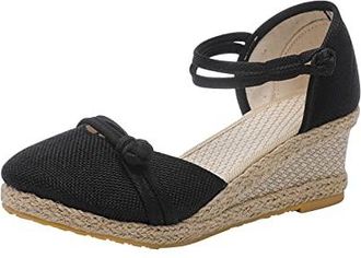 Generic Sandales à bout fermé pour femme - Style décontracté - Couleur unie - Chaussures dété confortables à talon compensé - Sandales durables avec semelle é
