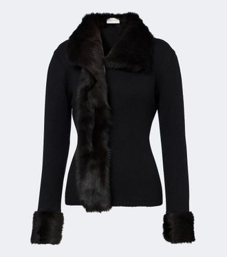 Magda Butrym Cardigan aus Wolle und Kaschmir mit Shearling