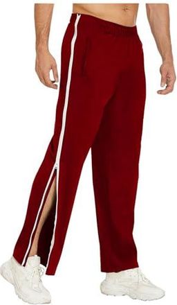 Generic Pantalon DEntraîNement Pour Homme Avec Fermeture éClair Sur Toute La Longueur, Pantalon De Jogging, Pantalon DéChiré, Pantalon De Loisir, Pantalon De 